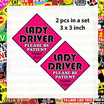 Lady Driver - Car Sticker / Bumper Sticker / Motor Sticker / Stiker ...