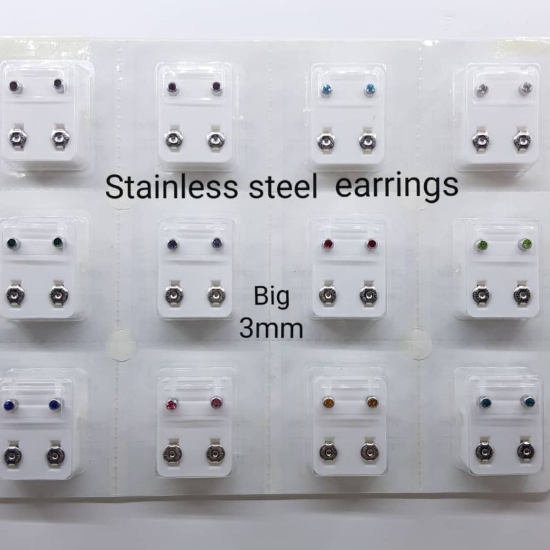 (Big)Piercing earrings (subang tindik telinga)(stainless steel ...