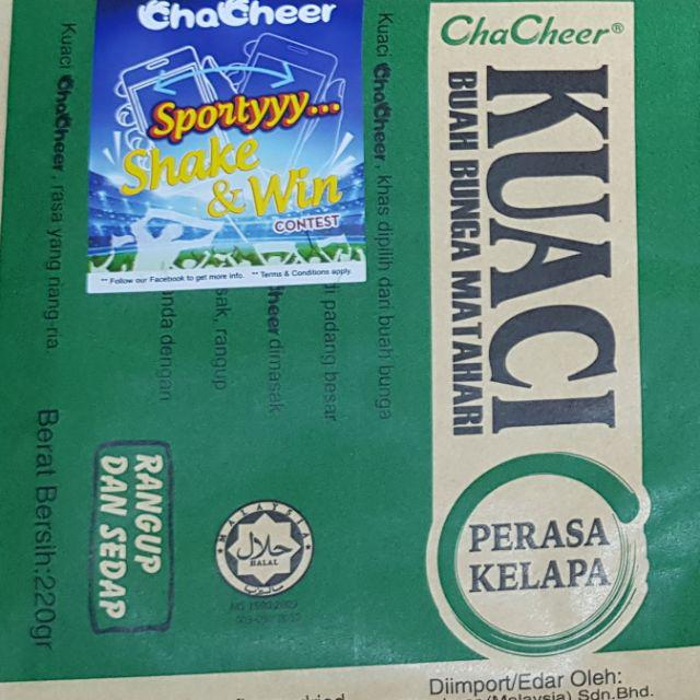 Cha Cheer Kuaci/Sunflower Seed/Kuaci Wangi/Kuaci Perisa Kelapa 220g ...