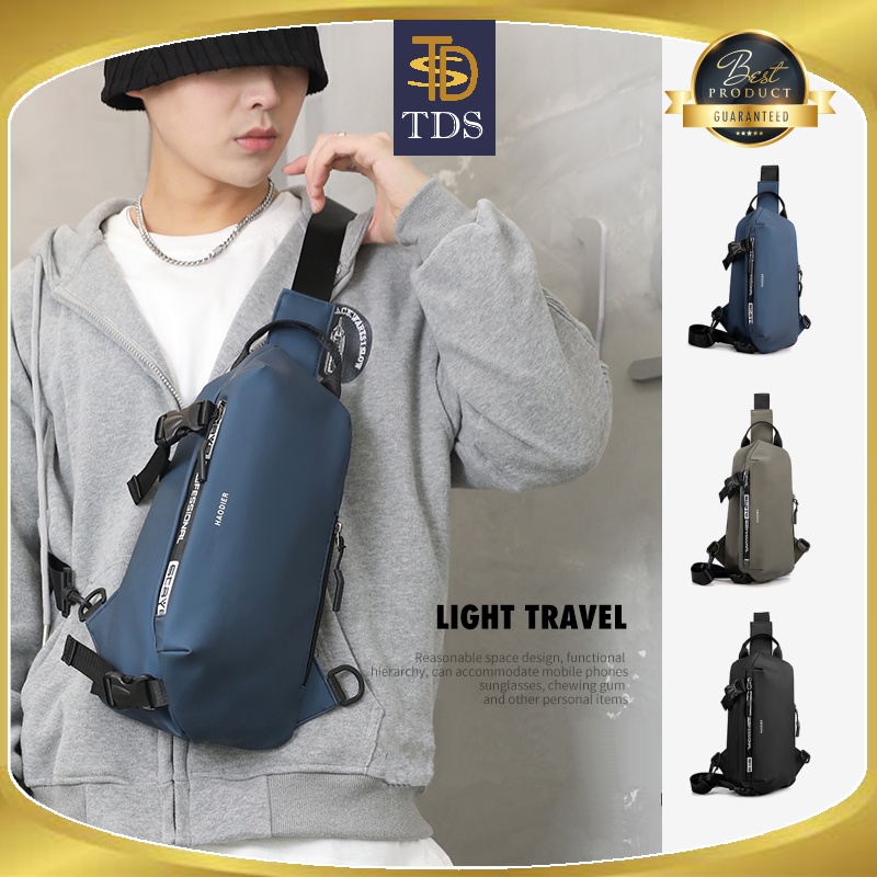 TDS028 Chest Bag Korean Style beg lelaki sling bag waterproof surface ...