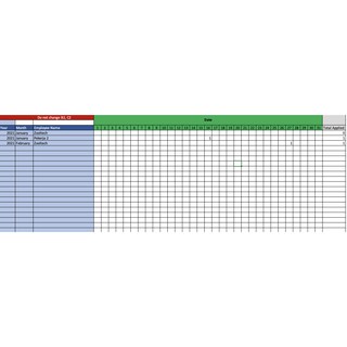 Simple Leave Tracker Excel / Rekod Cuti Pekerja Paling Mudah | Shopee ...