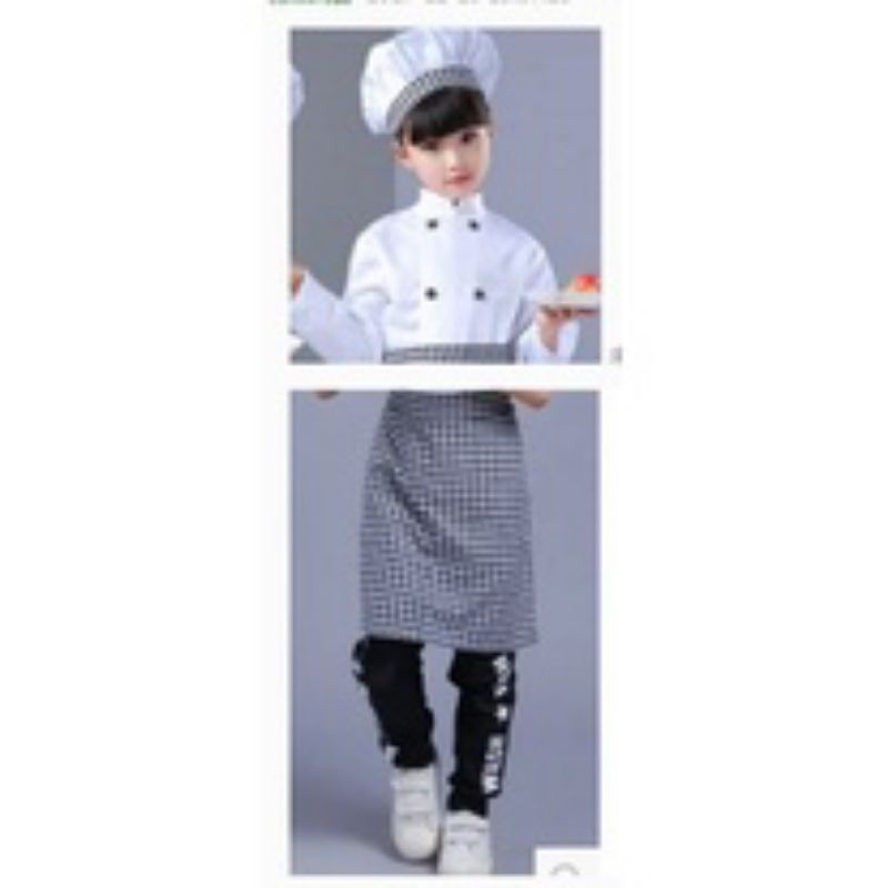 Set Baju Chef Budak Kids Apron Kids Chef Uniform Set Cooking Pretend ...
