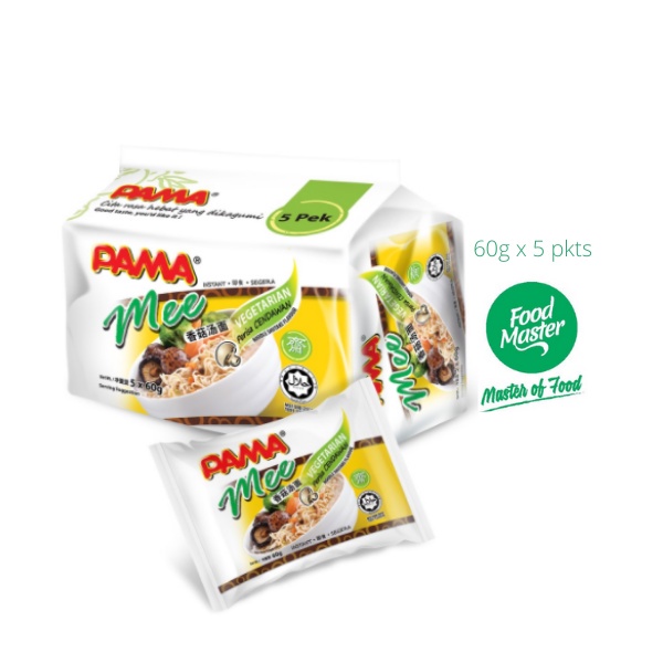 PAMA Instant Mee Vegetarian Shiitake Mushroom Flavour 60g x 5 pkt ...