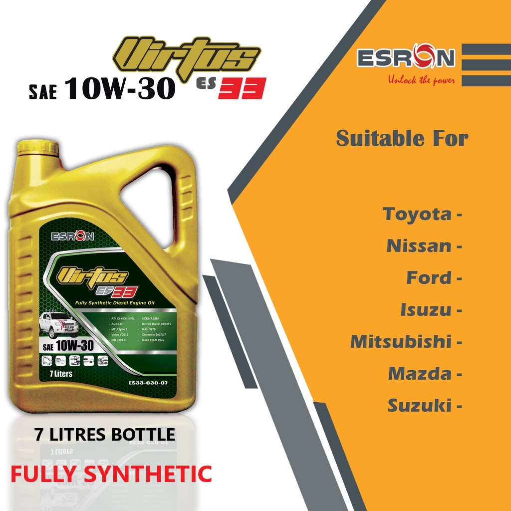 Minyak Hitam 7L Diesel 10W-30 API CI-4/CH-4/SL Fully Synthetic Lubricant untuk Kereta / Pickup ...