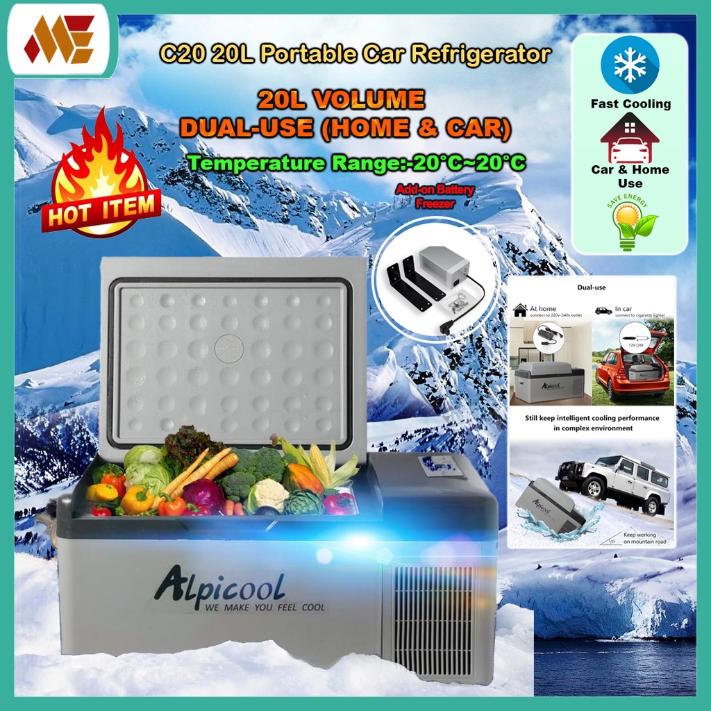 C20 Portable Refrigerator & Chiller for Camping/Mini Fridge Freezer 12V ...