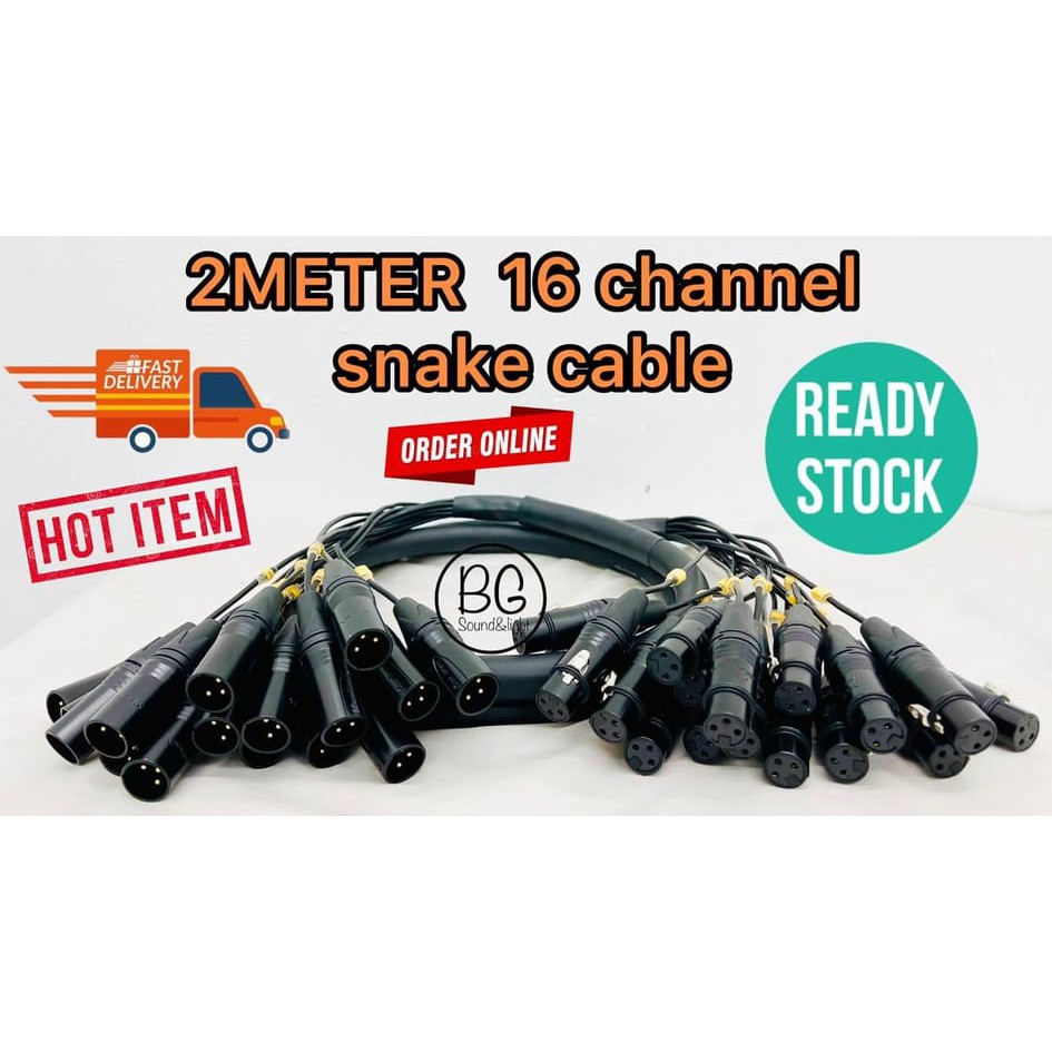 victor 16ch xlr male to xlr female 2meter snake cable | Shopee Malaysia