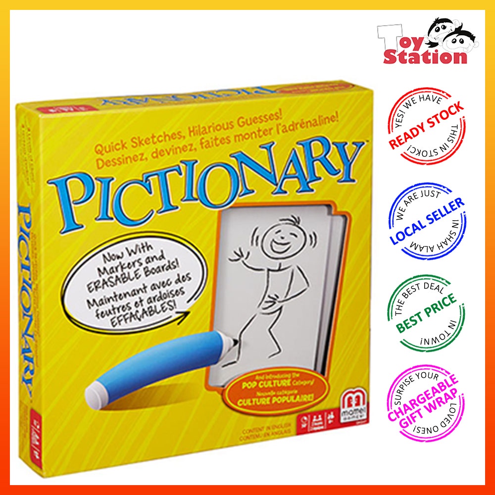 ORIGINAL MATTEL Games Pictionary Game Board Game Set for Kids, Adult ...