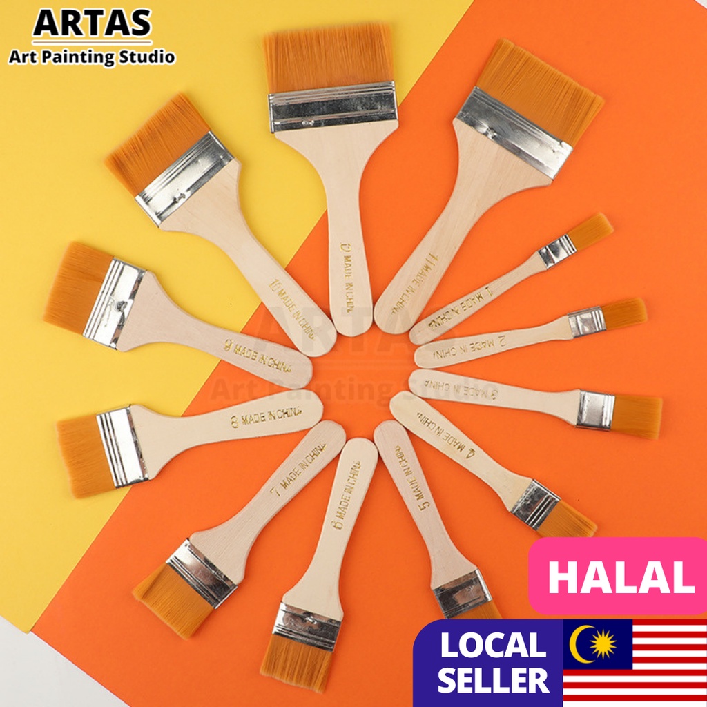 Wood Soft Nylon Brush Paint (Halal) Berus Cat Kayu Nylon Paint Brush ...