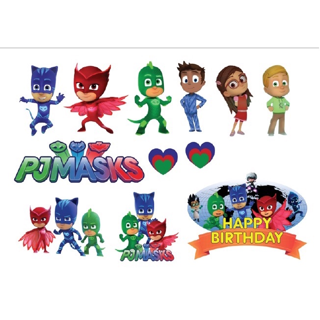 PJ MASK Cake Topper Cupcake Topper Kek Topper | Shopee Malaysia