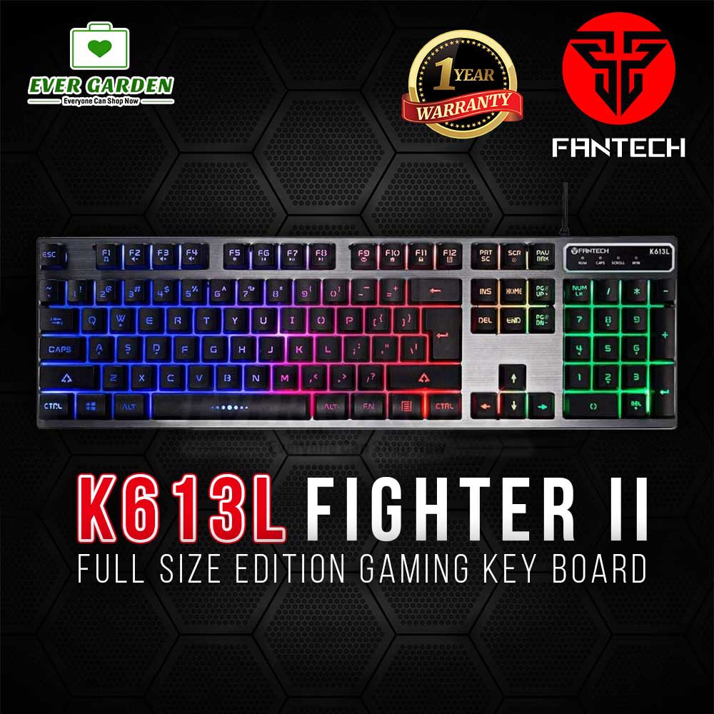 EverGarden, Fantech K613L Fighter II Professional Usb Game Backlit Keyboard 104-Key Wired Game ...