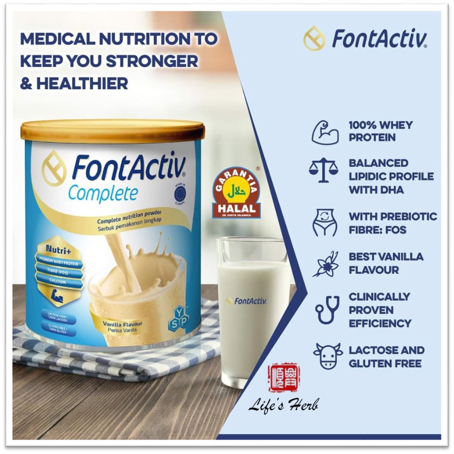 FontActiv Complete Vanilla Flavour 800g exp2025 | Shopee Malaysia