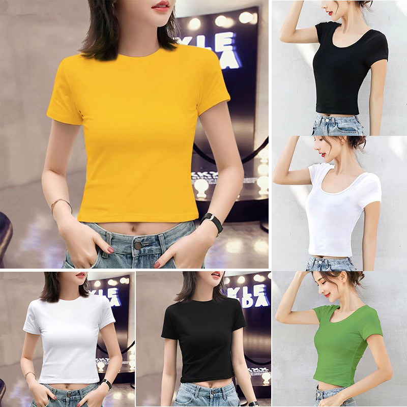 Women short sleeve T-shirts sports yoga running clother Top | Shopee ...
