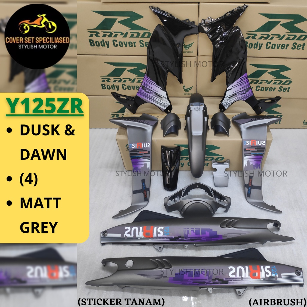 (STICKER TANAM/AIRBRUSH) RAPIDO COVER SET YAMAHA Y125 125ZR Y125ZR DUSK ...