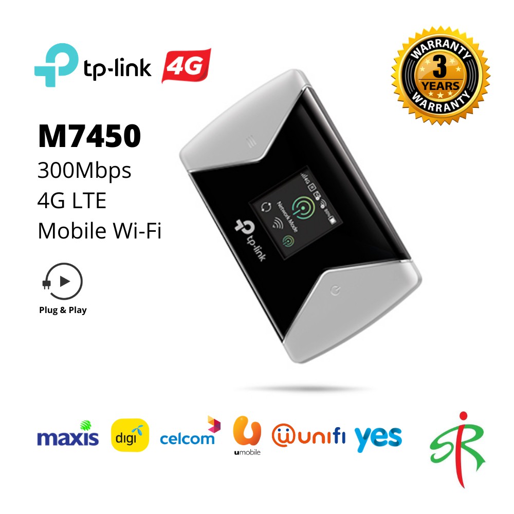 TP-LINK M7450 CAT6 AC1200 4G LTE WiFi Modem Router Wireless - Simcard ...