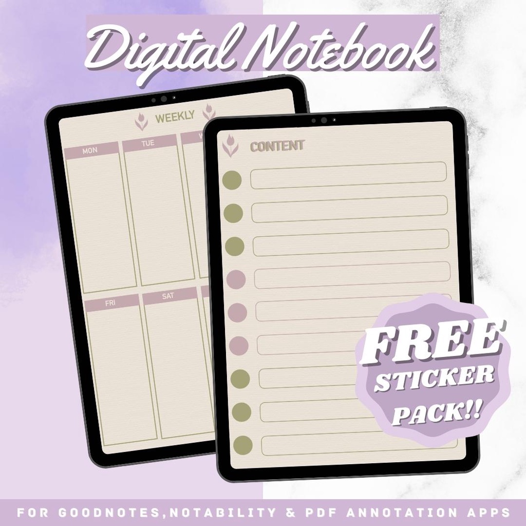 Digital Notebook Digital Planner Grid Notebook Goodnotes Template ...