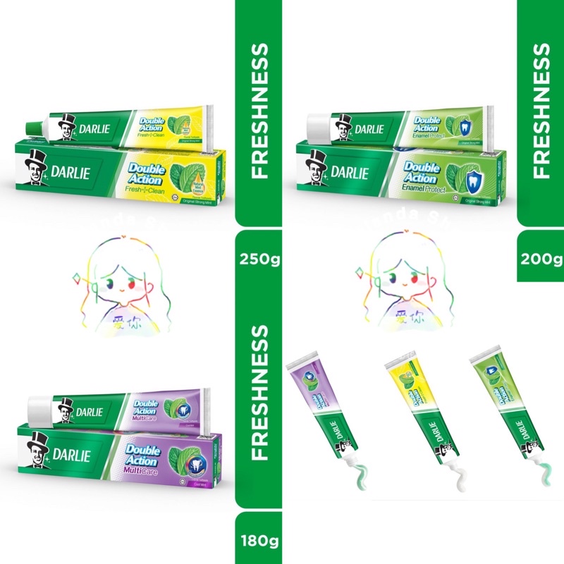 Darlie Toothpaste Fresh 250g/ Enamel Protect 200g/ MultiCare 180g | Shopee Malaysia