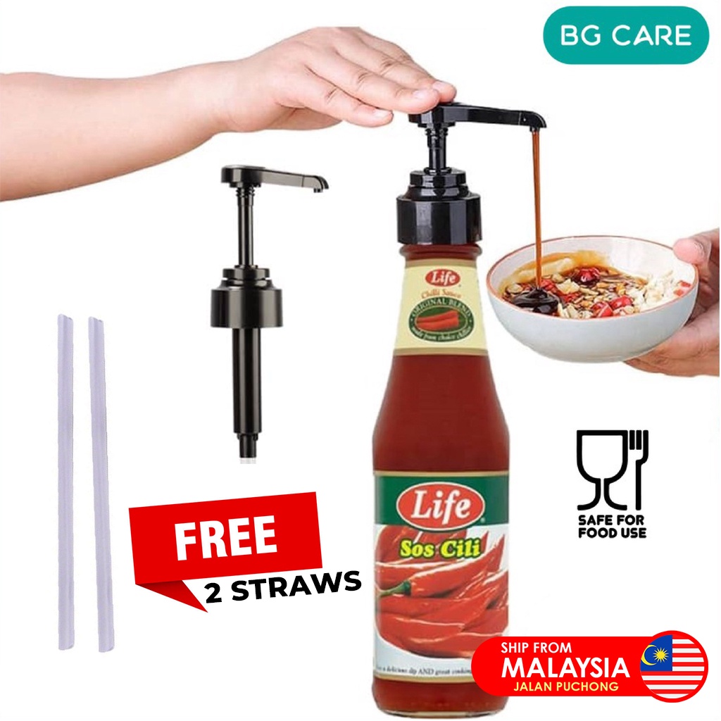 BGCare Pressure Pump Head Oil Oyster Sauce Chili Tomato Bottle Mouth Squeezer Soy Sauce Curry ...