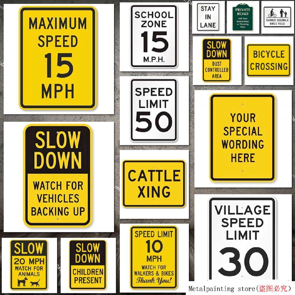 2021 Aluminum Metal Sign Road Sign New Slow Down - Watch for Vehicles ...