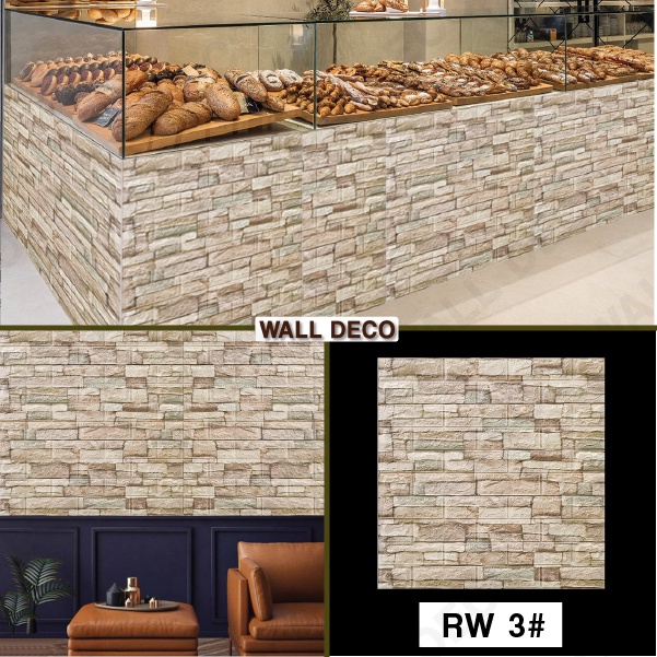 XL : 70CM X 77CM [[ ROCK WALL ]] 3D WALL PAPER DINDING WALLPAPER ...