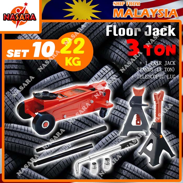 NASARA ~ 3 TON HYDRAULIC HEAVY DUTY JACK FLOOR WORKSHOP LIFTING CAR ...