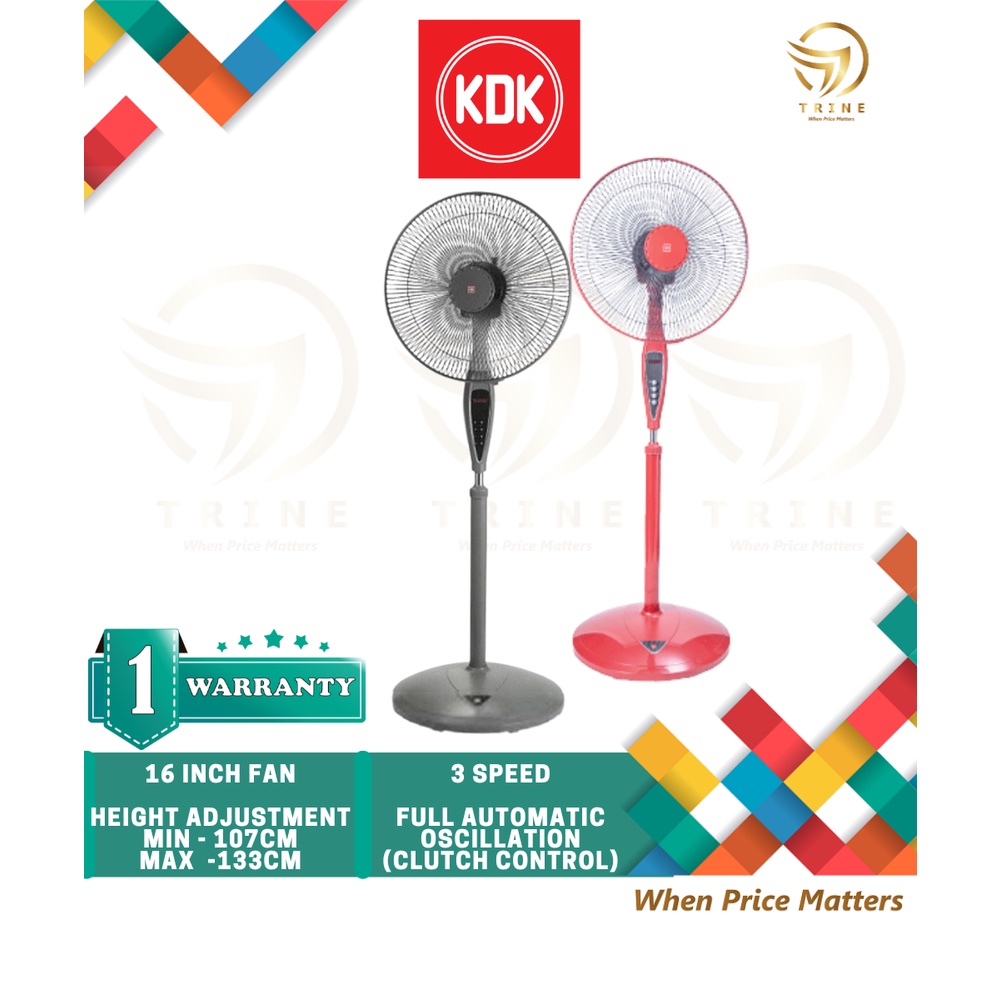KDK STAND FAN 3 SPEEDS (40CM / 16″) (KX405) KIPAS BERDIRI KX-405 GREY ...