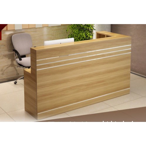 BROWN L Shape Cashier Counter Table Computer Desk Commercial Reception ...