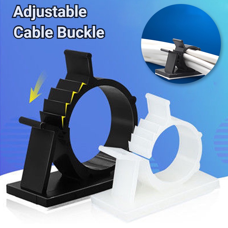 10 PCS Cable Clamp Wire Organizer Clamps Adhesive Cable Clips Wire Wrap Harness Adjustable ...