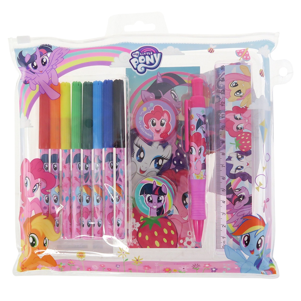 My Little Pony 6 in 1 Stationary Set With PVC Transparent Bag - Purple ...