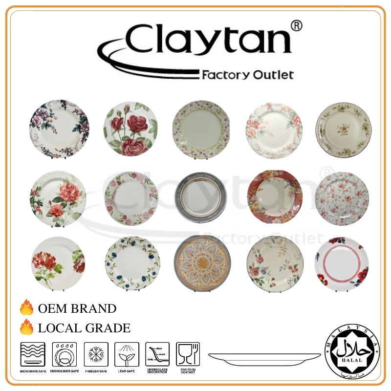 Local grade - 10" Dinner Plate Ceramic 10" Pinggan Hidang (4C) | Shopee ...