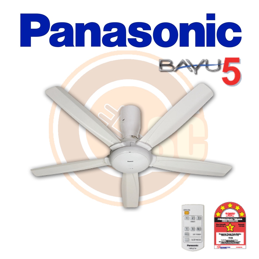 PANASONIC BAYU 5-BLADE CEILING FAN (56") F-M14D5-WT | Shopee Malaysia
