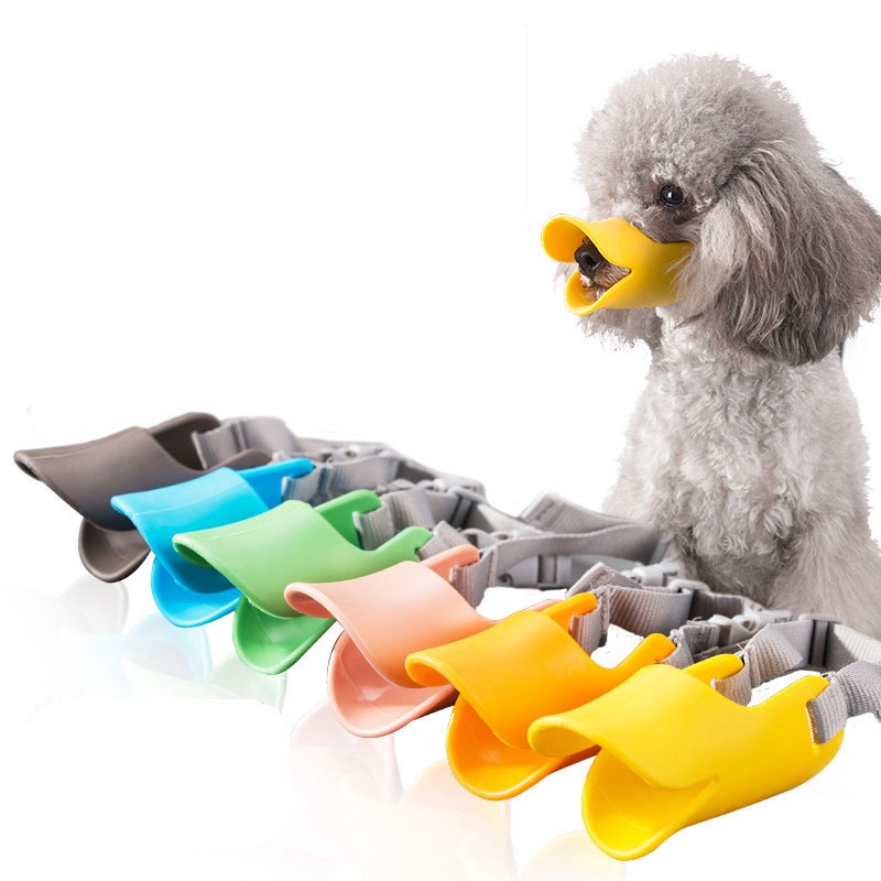Dog Muzzle Silicone Cute Duck Mouth Mask Muzzle Bark Bite Stop Small ...