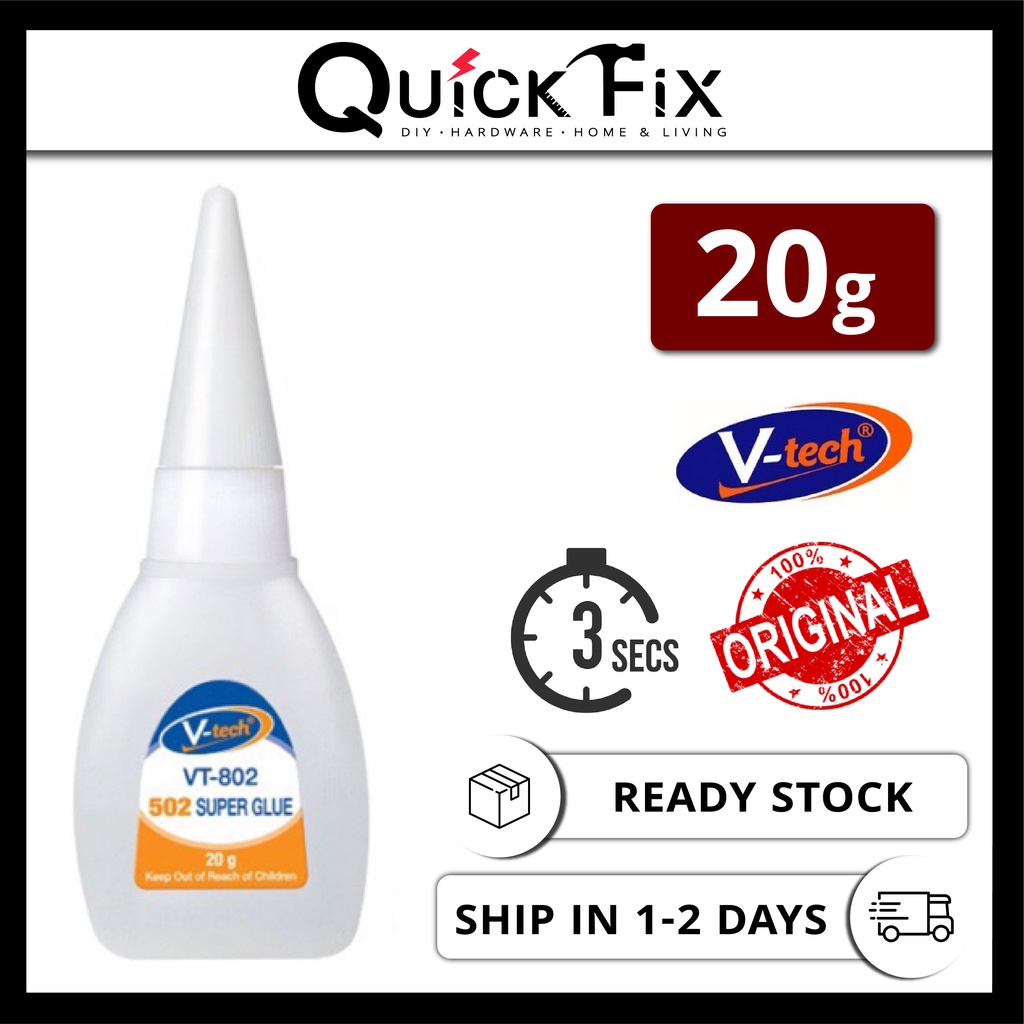 QuickFix V-TECH Super Glue 502 VTECH Gam 3 Saat 3 Sec Glue | Shopee ...