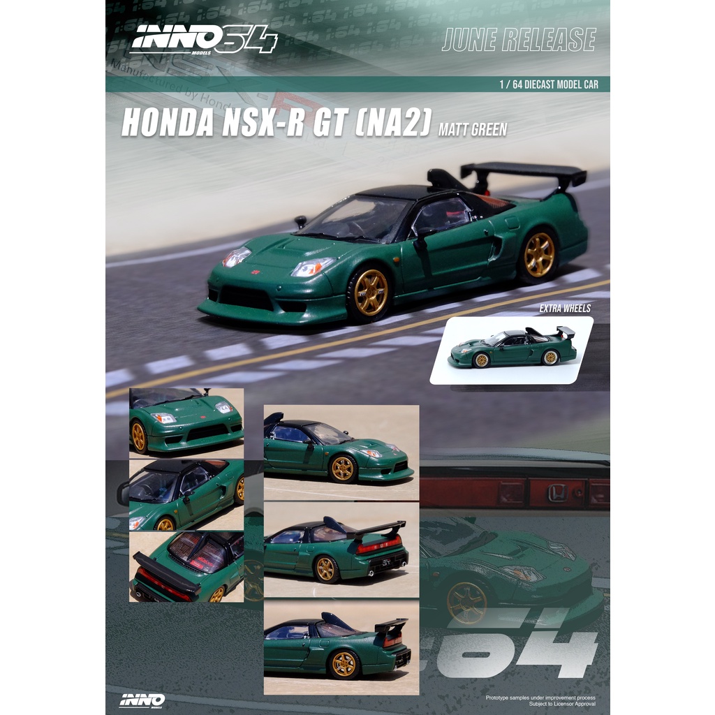 (NOT SEALED FOC PROTECTOR) INNO MODELS INNO64 1/64 HONDA NSX GTR NA2 MATT GREEN WITH EXTRA ...