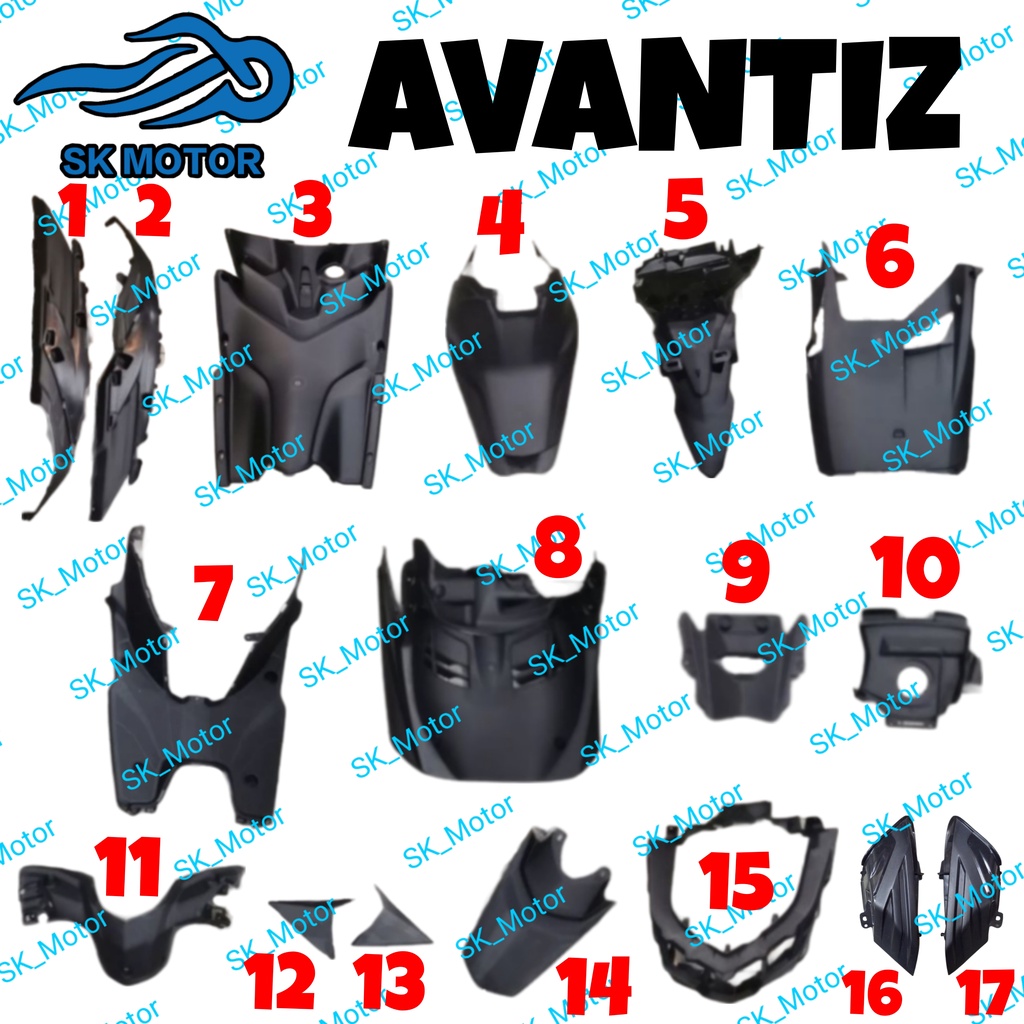 Yamaha EGO AVANTIZ Original Inner Cover Full Set Kaver Hitam Meter Tank ...