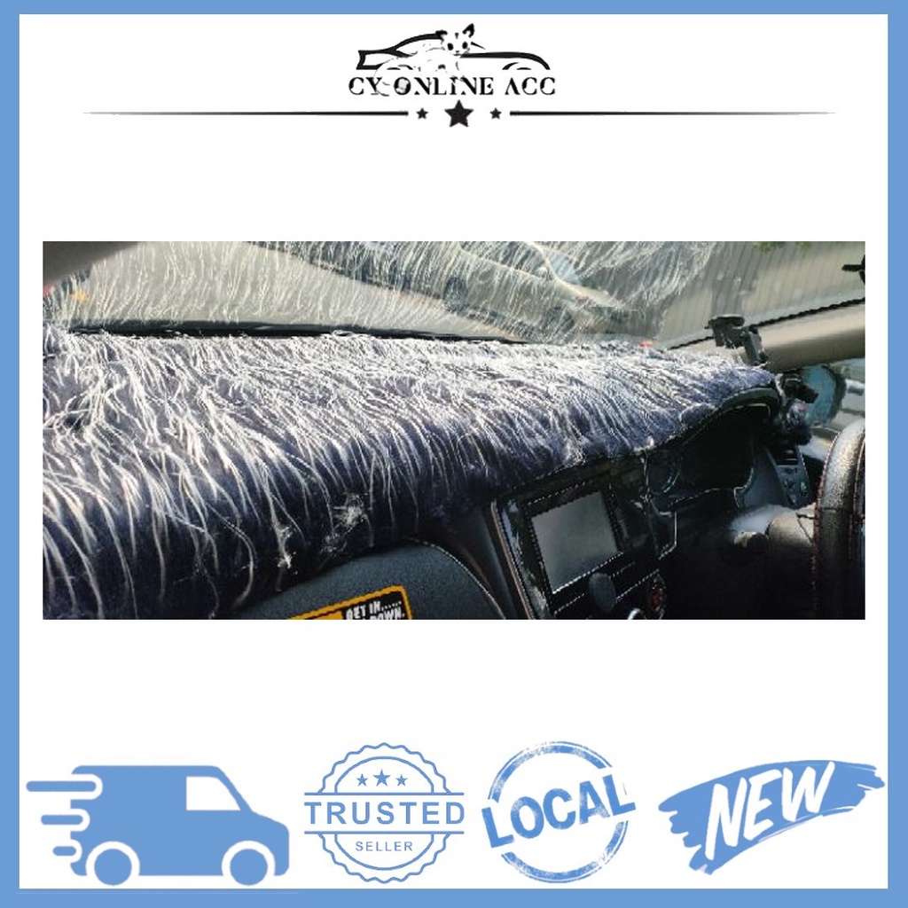 Blue & white - Universal Fur Dashboard Cover Blue Color with White ...