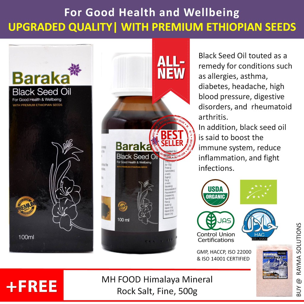 [ORIGINAL] BARAKA Black Seed Oil, Sri Lanka, 100g + Free Gift | Shopee ...