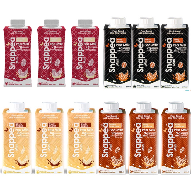 Snappea Mini Pack Pea Milk (3x200ml) Unsweetened / Chocolate / Coffee ...