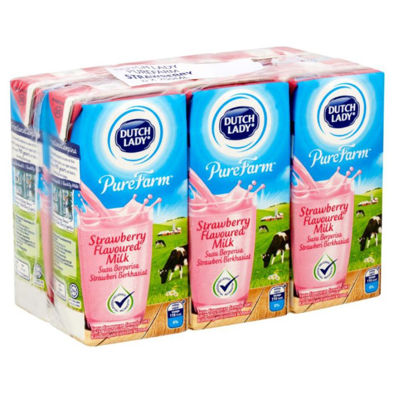 DUTCH LADY STRAWBERRY UHT MILK ( 6X200ML ) | Shopee Malaysia