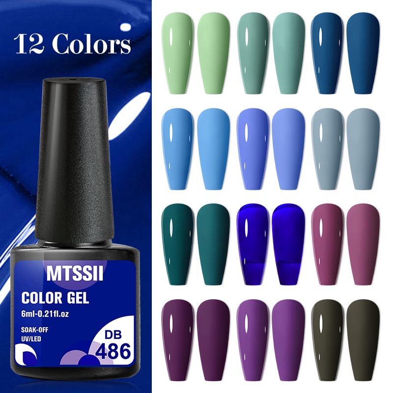 Mtssii UV Gel Nail Polish Soak Off UV Manicuring Nail Gel Polish - Blue/Purple Series (6ml ...