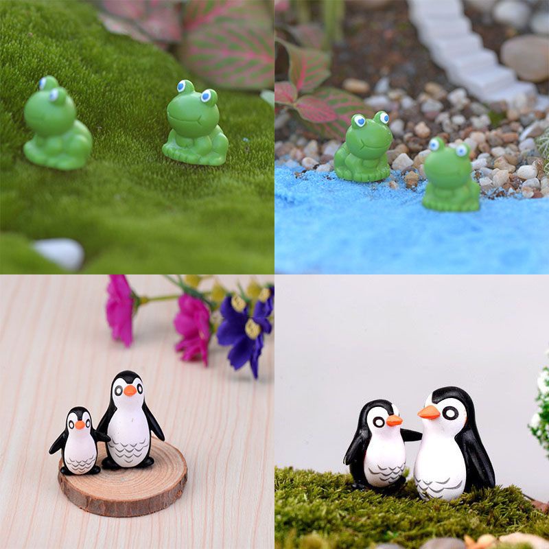 Unique Father Penguin And Son Ornament With Realistic Frog Design For ...