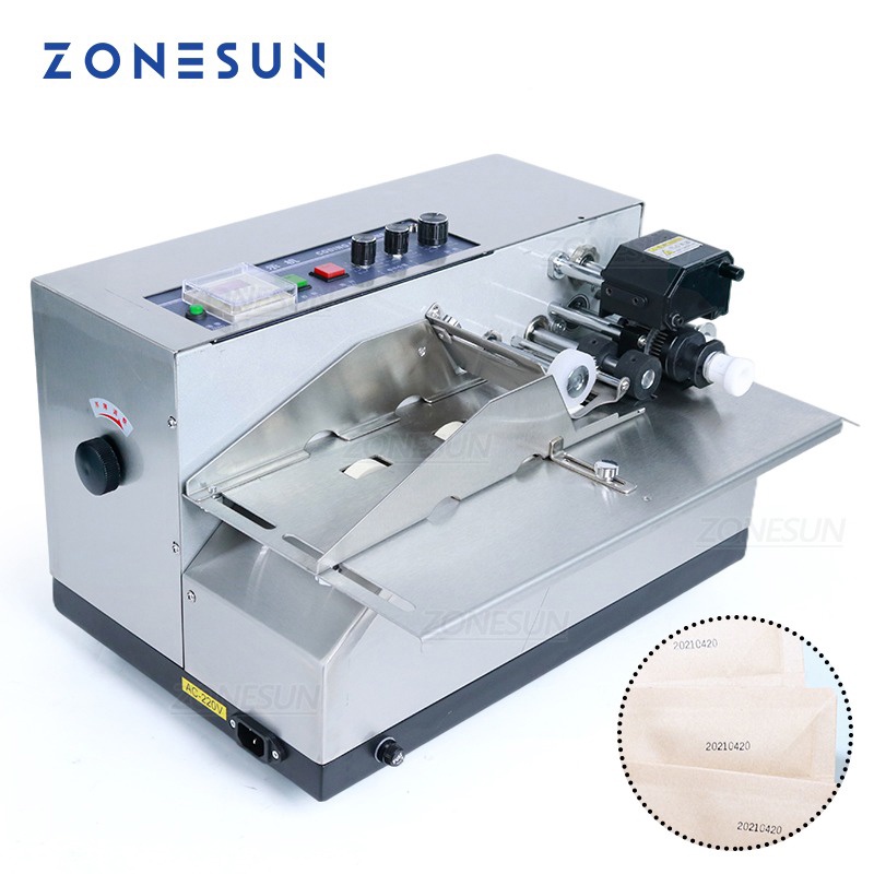 ZONESUN MY-380F Semi-auto Ink Wheel Date Coding Machine Electric Batch ...