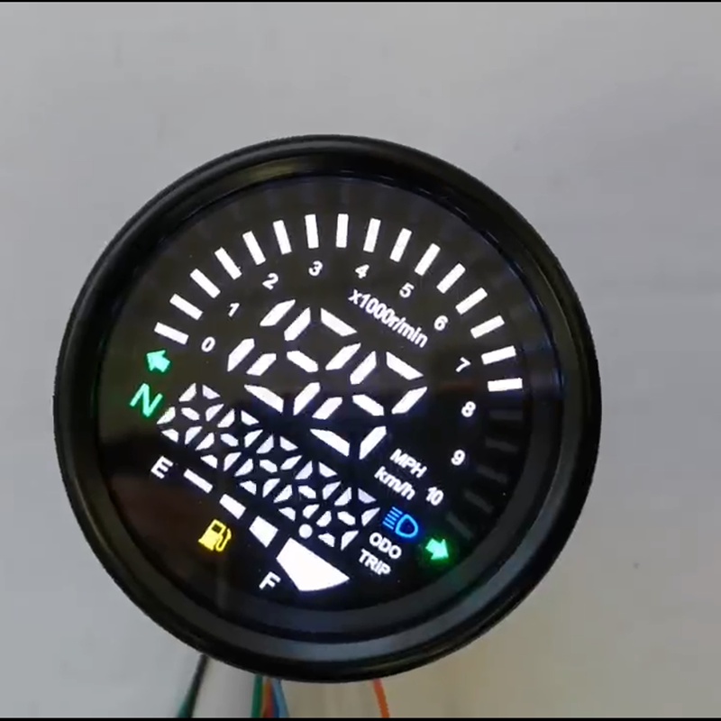 Universal Motorcycle Meter Speedometer Digital Odometer 199KM/H Round ...