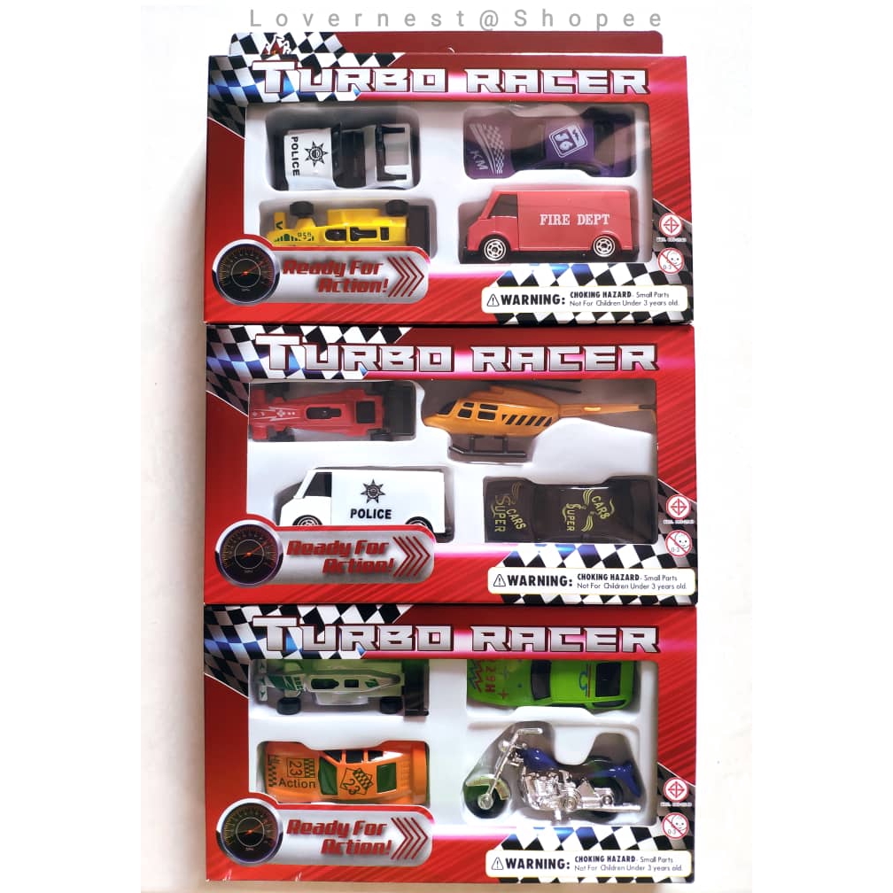 Toy's Castle 4 in 1 Turbo Racer Cars - Metal Toy Cars Box Set 儿童玩具跑车 ...