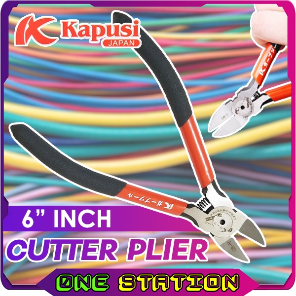 JAPAN Kapusi 6" Inch Cutter Cutting Copper Wire Plier 150MM Bevel ...