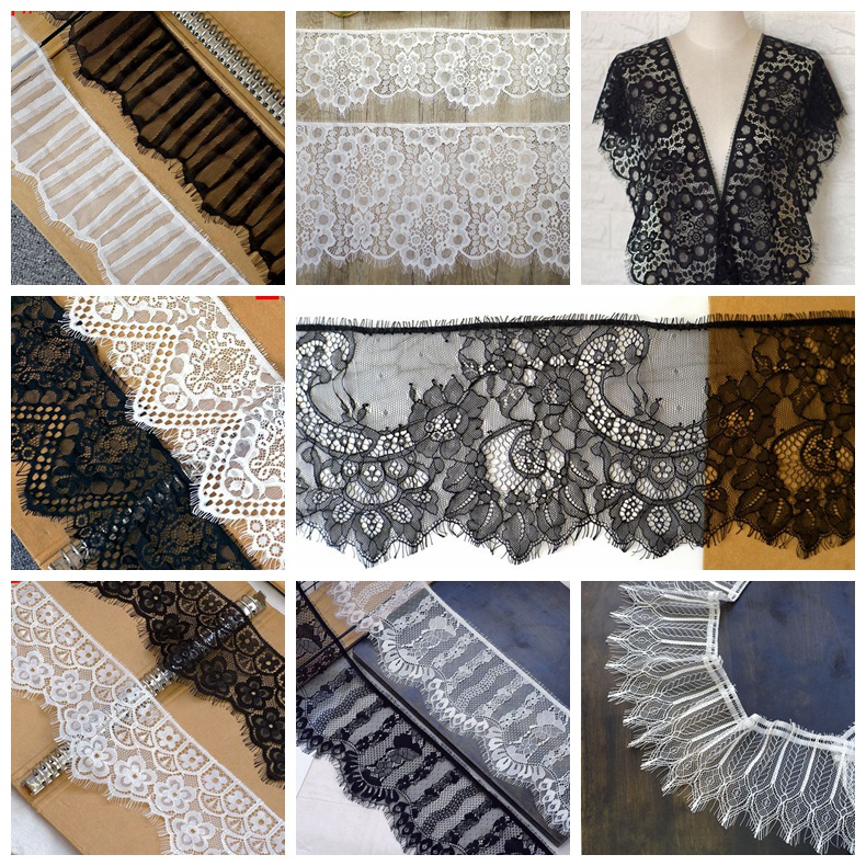 3 Meters Length Lace Fabric Eyelash Lace Trim clothing Multipurpose ...