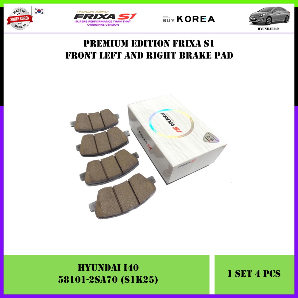 Hyundai I40 Front Premium Edition Frixa S1 Brake Pad (S1K25) | Shopee ...