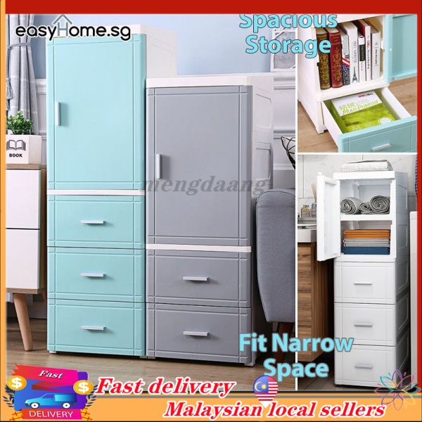 Slim Storage Cabinet / Plastic Drawer / Kitchen Bathroom Shelves ...
