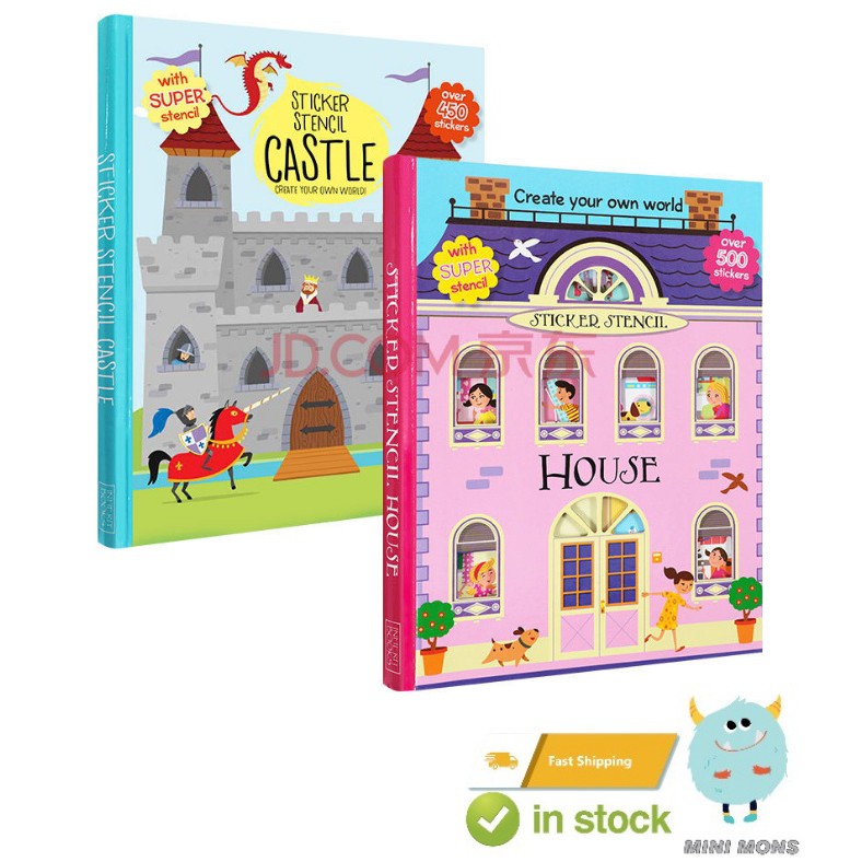 UK Sticker Stencil Castle House Reusable Sticker Book Decorate Your ...