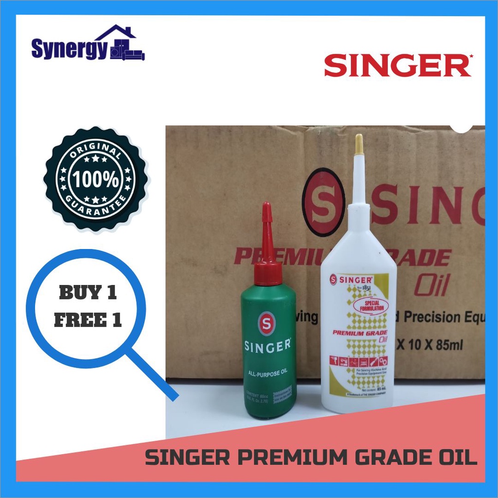 SINGER Premium Grade Oil SPECIAL FORMULATION (BUY 1 FREE 1) | Shopee ...