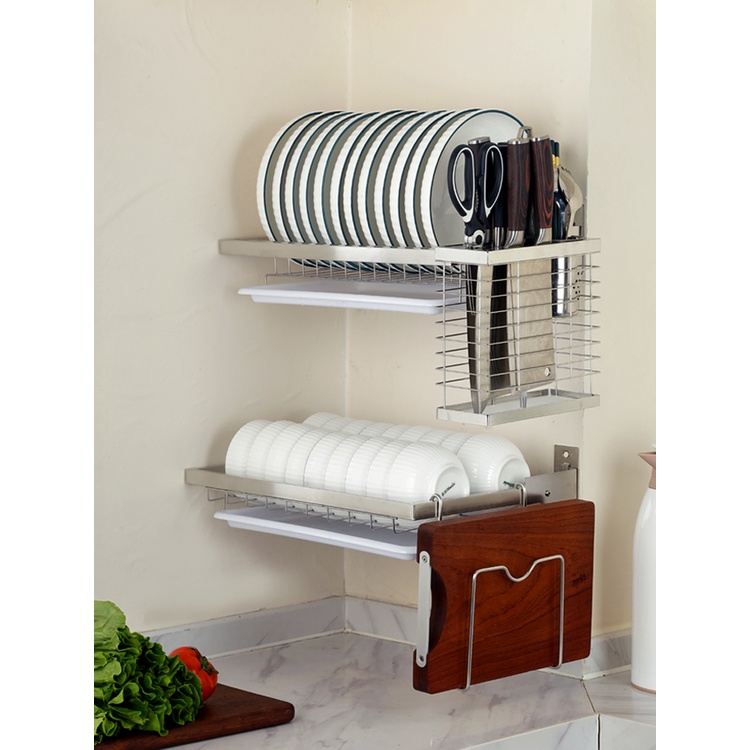 304 stainless steel folding dish rack draining bowl rack free punching ...